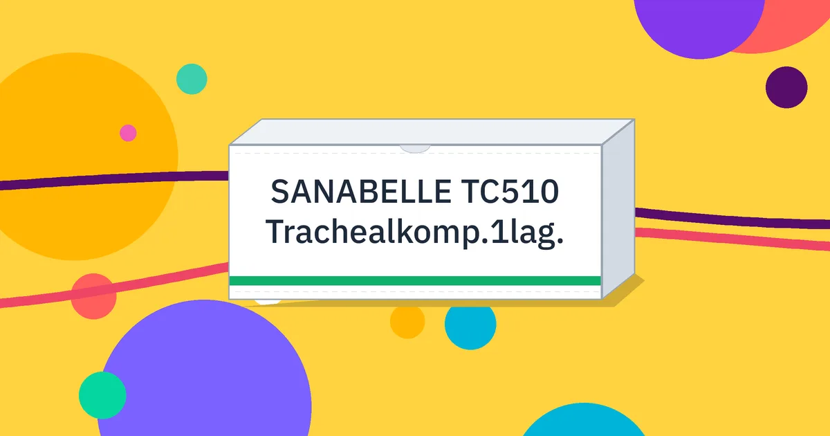 Symbolbild: Packung mit der Aufschrift SANABELLE TC510 Trachealkomp.1lag. (PZN 08793891) – Verfügbarkeit und Bezug in Apotheken in Frankfurt am Main