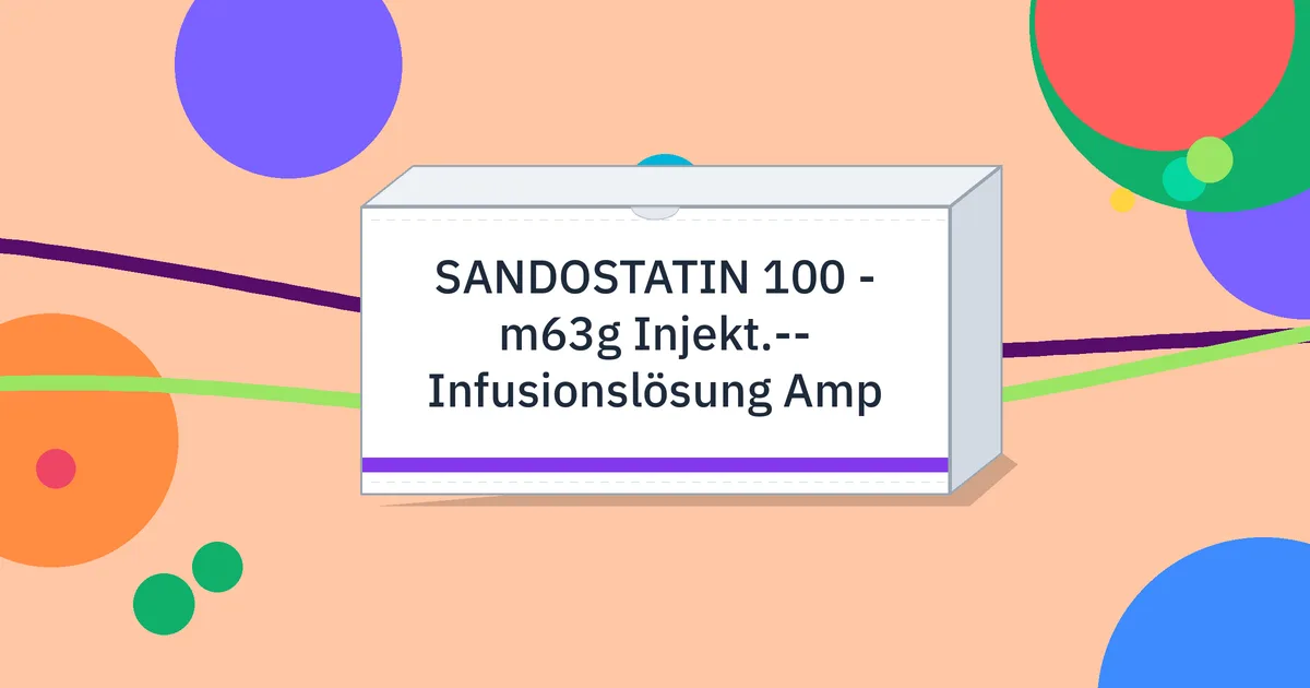 Symbolbild: Packung mit der Aufschrift SANDOSTATIN 100 -m63g Injekt.--Infusionslösung Amp (PZN 06342598) – Verfügbarkeit und Bezug in Apotheken in Frankfurt am Main