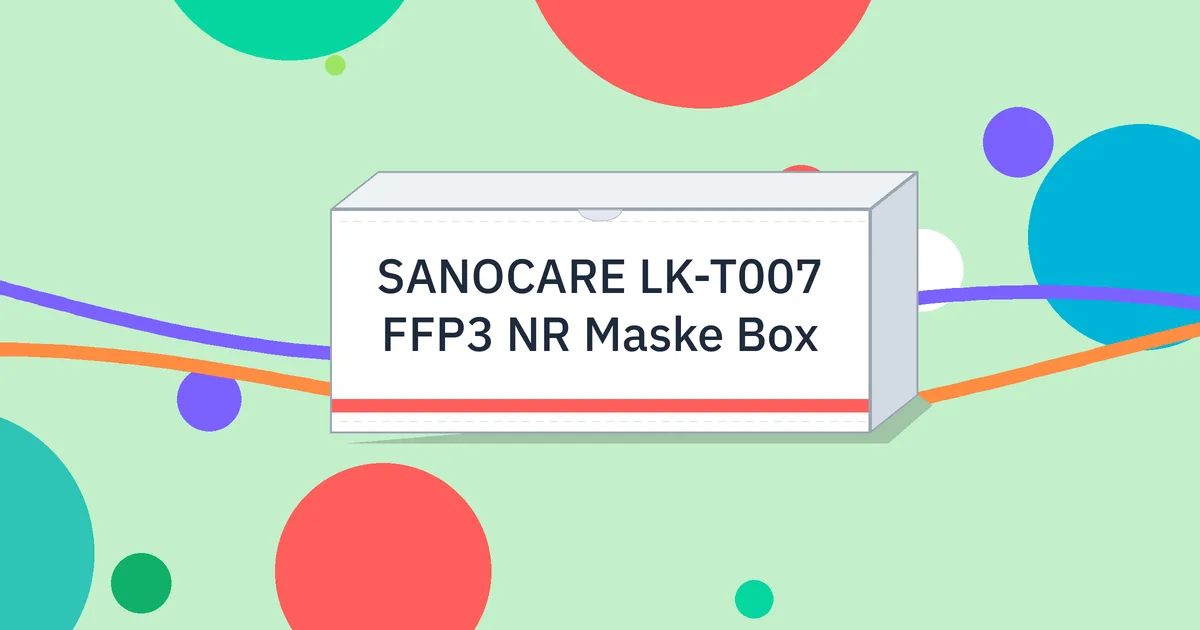 Symbolbild: Packung mit der Aufschrift SANOCARE LK-T007 FFP3 NR Maske Box (PZN 20897386) – Verfügbarkeit und Bezug in Apotheken in Frankfurt am Main