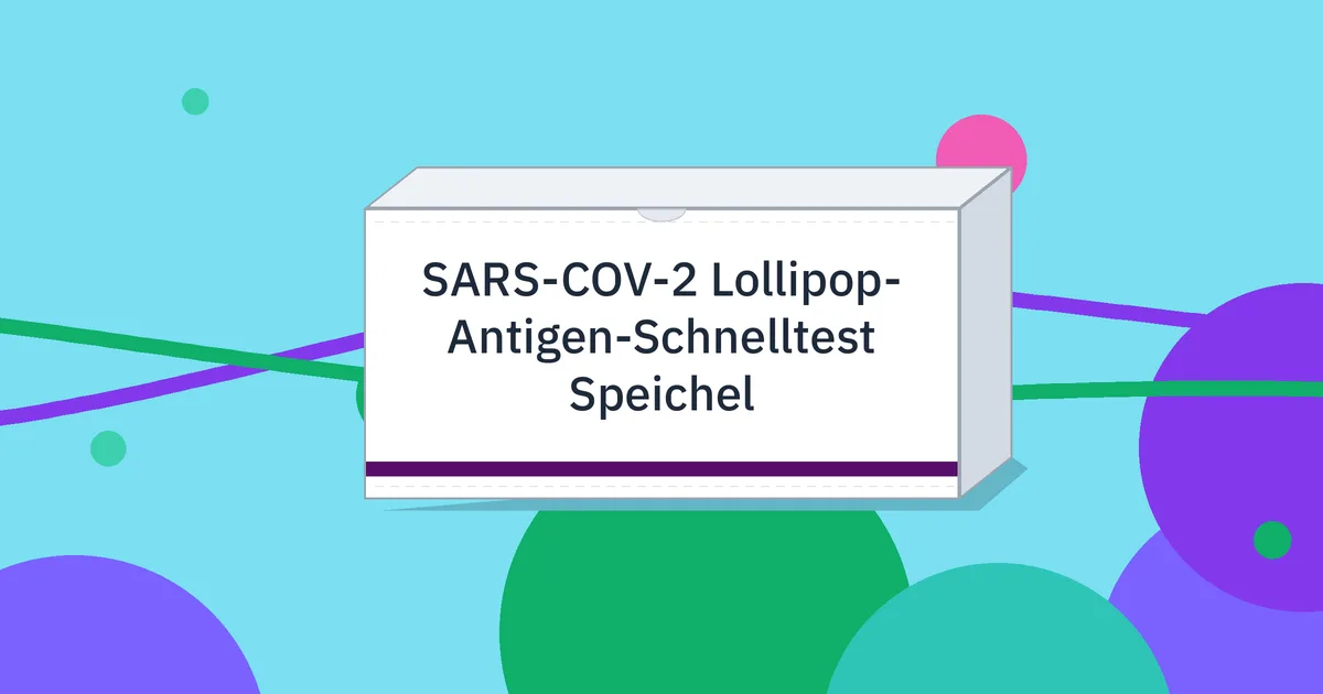 Symbolbild: Packung mit der Aufschrift SARS-COV-2 Lollipop-Antigen-Schnelltest Speichel (PZN 18299815) – Verfügbarkeit und Bezug in Apotheken in Frankfurt am Main