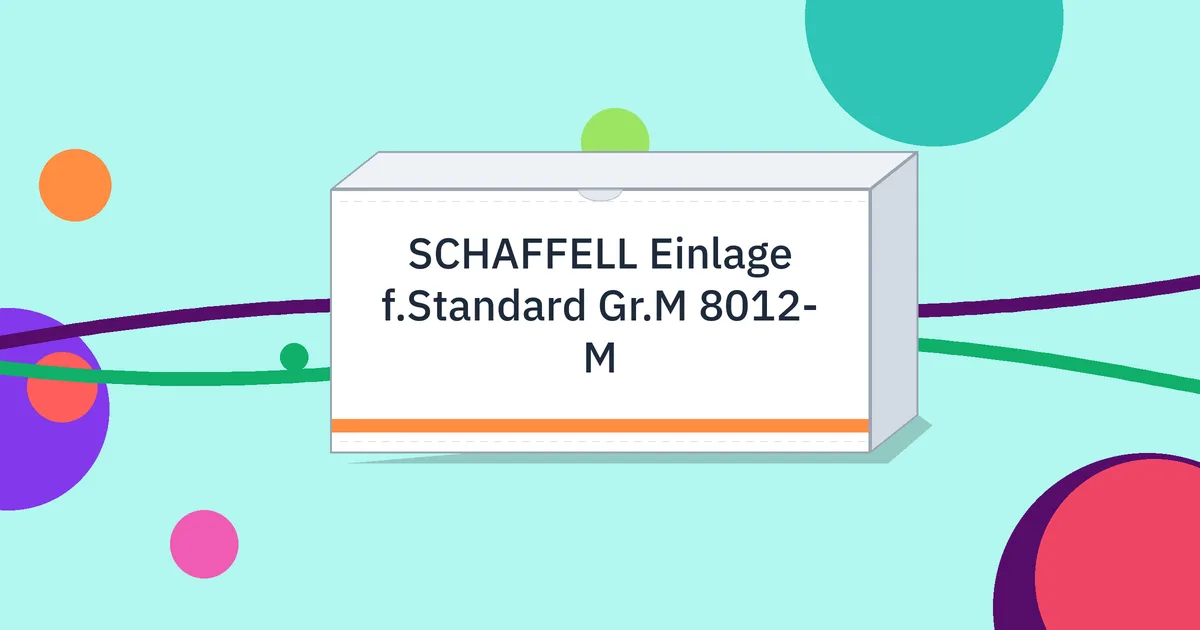 Symbolbild: Packung mit der Aufschrift SCHAFFELL Einlage f.Standard Gr.M 8012-M (PZN 09170301) – Verfügbarkeit und Bezug in Apotheken in Frankfurt am Main