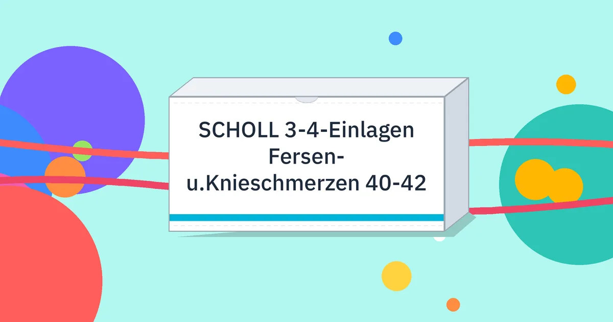 Symbolbild: Packung mit der Aufschrift SCHOLL 3-4-Einlagen Fersen-u.Knieschmerzen 40-42 (PZN 16388012) – Verfügbarkeit und Bezug in Apotheken in Frankfurt am Main