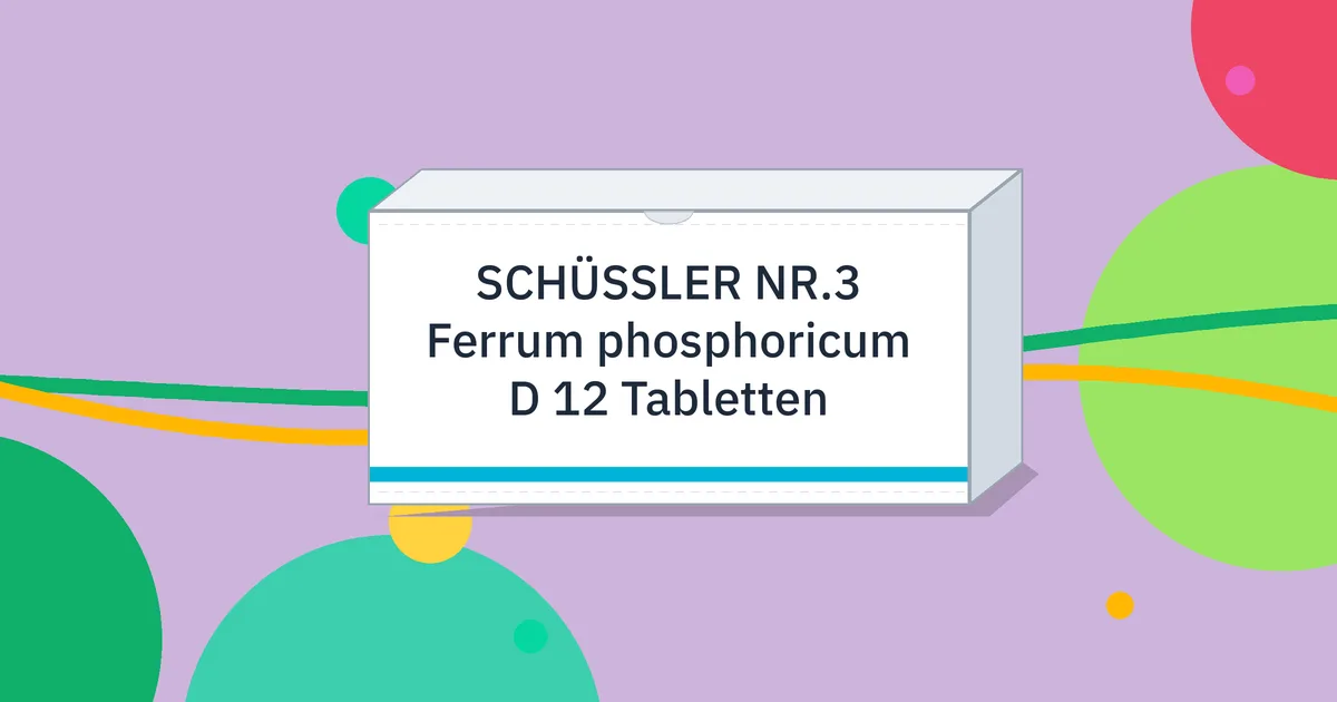 Symbolbild: Packung mit der Aufschrift SCHÜSSLER NR.3 Ferrum phosphoricum D 12 Tabletten (PZN 10990400) – Verfügbarkeit und Bezug in Apotheken in Frankfurt am Main