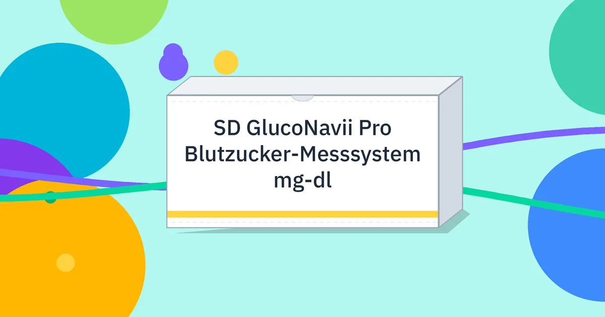 Symbolbild: Packung mit der Aufschrift SD GlucoNavii Pro Blutzucker-Messsystem mg-dl (PZN 16581909) – Verfügbarkeit und Bezug in Apotheken in Frankfurt am Main