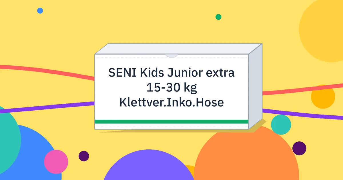 Symbolbild: Packung mit der Aufschrift SENI Kids Junior extra 15-30 kg Klettver.Inko.Hose (PZN 13873445) – Verfügbarkeit und Bezug in Apotheken in Frankfurt am Main