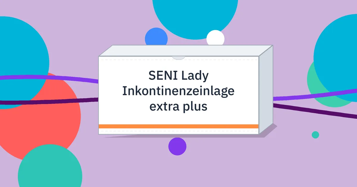 Symbolbild: Packung mit der Aufschrift SENI Lady Inkontinenzeinlage extra plus (PZN 20322378) – Verfügbarkeit und Bezug in Apotheken in Frankfurt am Main