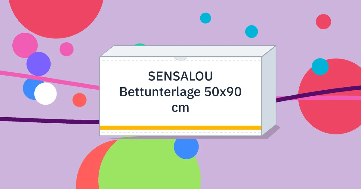 Symbolbild: Packung mit der Aufschrift SENSALOU Bettunterlage 50x90 cm (PZN 16872050) – Verfügbarkeit und Bezug in Apotheken in Frankfurt am Main