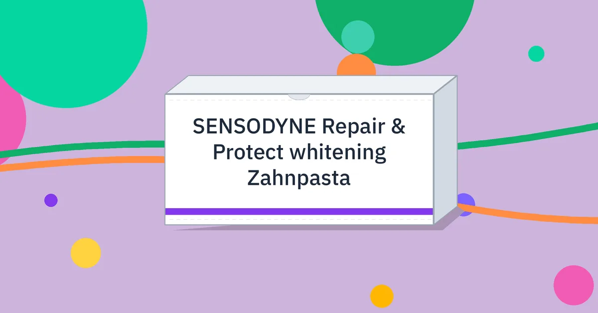 Symbolbild: Packung mit der Aufschrift SENSODYNE Repair & Protect whitening Zahnpasta (PZN 09927678) – Verfügbarkeit und Bezug in Apotheken in Frankfurt am Main