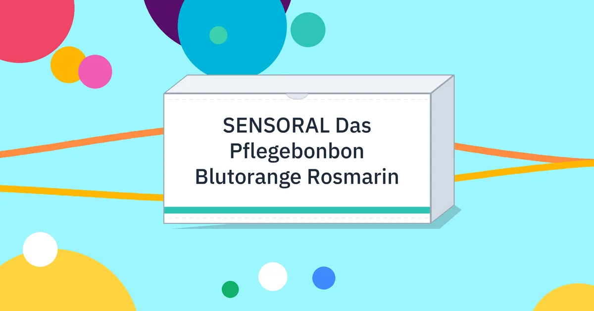 Symbolbild: Packung mit der Aufschrift SENSORAL Das Pflegebonbon Blutorange Rosmarin (PZN 18892714) – Verfügbarkeit und Bezug in Apotheken in Frankfurt am Main