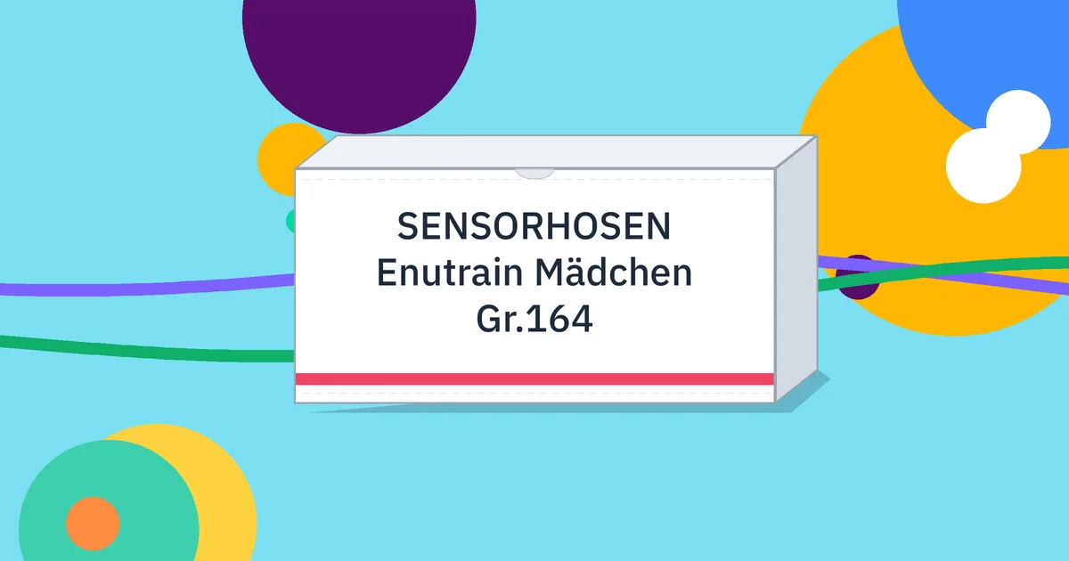 Symbolbild: Packung mit der Aufschrift SENSORHOSEN Enutrain Mädchen Gr.164 (PZN 04477383) – Verfügbarkeit und Bezug in Apotheken in Frankfurt am Main