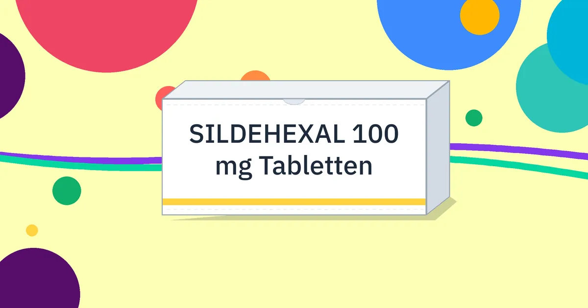 Symbolbild: Packung mit der Aufschrift SILDEHEXAL 100 mg Tabletten (PZN 11017133) – Verfügbarkeit und Bezug in Apotheken in Frankfurt am Main