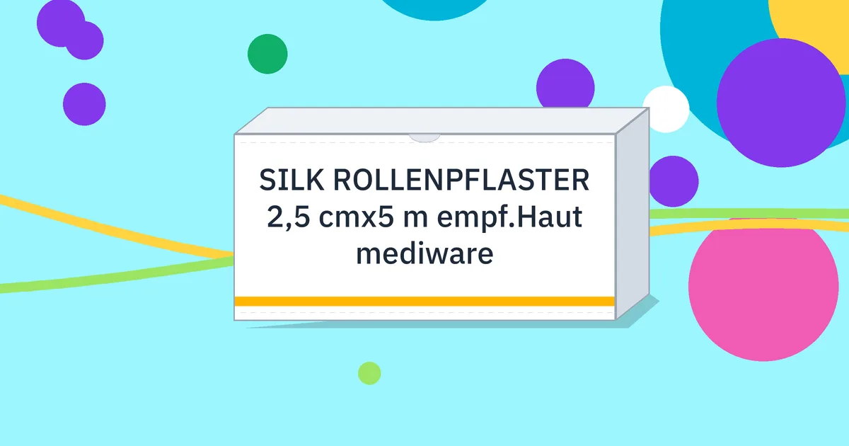 Symbolbild: Packung mit der Aufschrift SILK ROLLENPFLASTER 2,5 cmx5 m empf.Haut mediware (PZN 03178537) – Verfügbarkeit und Bezug in Apotheken in Frankfurt am Main