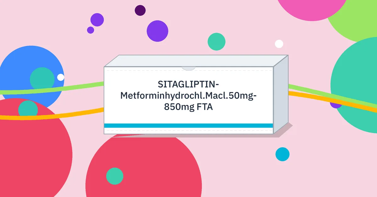 Symbolbild: Packung mit der Aufschrift SITAGLIPTIN-Metforminhydrochl.Macl.50mg-850mg FTA (PZN 20163543) – Verfügbarkeit und Bezug in Apotheken in Frankfurt am Main