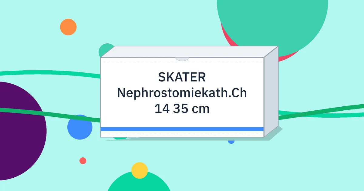 Symbolbild: Packung mit der Aufschrift SKATER Nephrostomiekath.Ch 14 35 cm (PZN 04508304) – Verfügbarkeit und Bezug in Apotheken in Frankfurt am Main