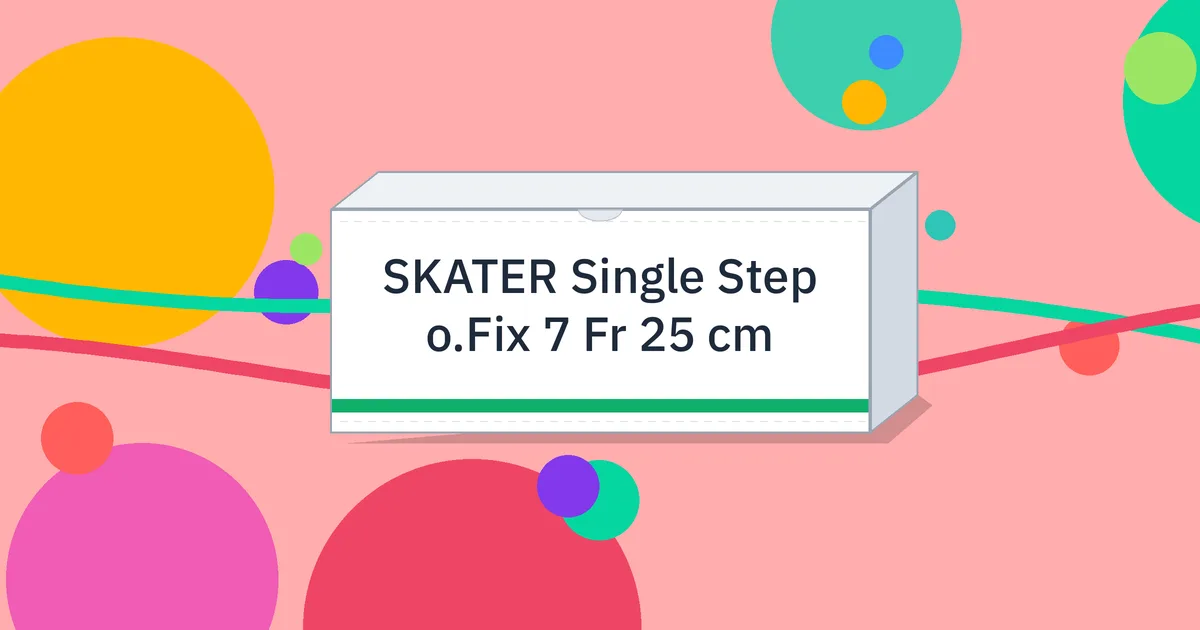 Symbolbild: Packung mit der Aufschrift SKATER Single Step o.Fix 7 Fr 25 cm (PZN 06770153) – Verfügbarkeit und Bezug in Apotheken in Frankfurt am Main