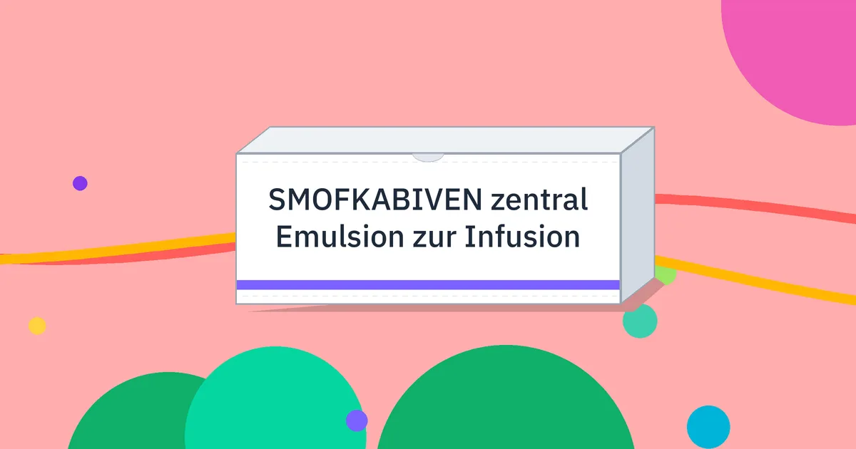 Symbolbild: Packung mit der Aufschrift SMOFKABIVEN zentral Emulsion zur Infusion (PZN 16869208) – Verfügbarkeit und Bezug in Apotheken in Frankfurt am Main