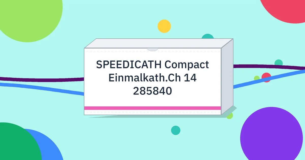 Symbolbild: Packung mit der Aufschrift SPEEDICATH Compact Einmalkath.Ch 14 285840 (PZN 04245017) – Verfügbarkeit und Bezug in Apotheken in Frankfurt am Main