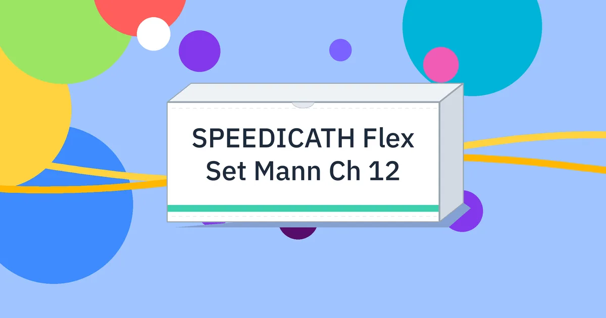 Symbolbild: Packung mit der Aufschrift SPEEDICATH Flex Set Mann Ch 12 (PZN 17616248) – Verfügbarkeit und Bezug in Apotheken in Frankfurt am Main