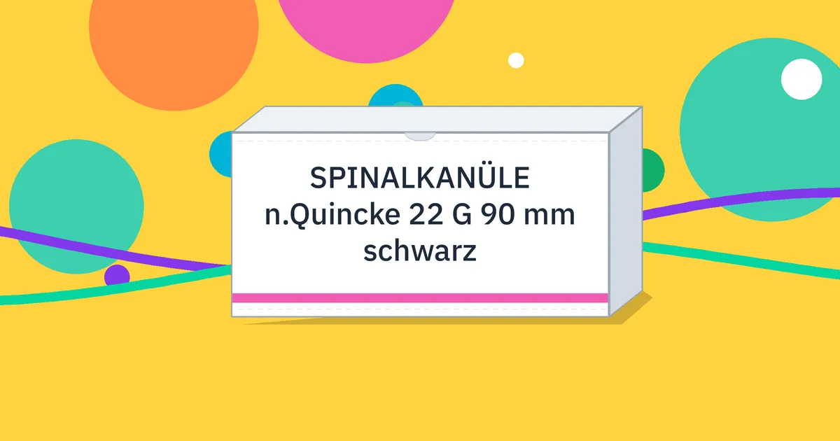 Symbolbild: Packung mit der Aufschrift SPINALKANÜLE n.Quincke 22 G 90 mm schwarz (PZN 00867549) – Verfügbarkeit und Bezug in Apotheken in Frankfurt am Main