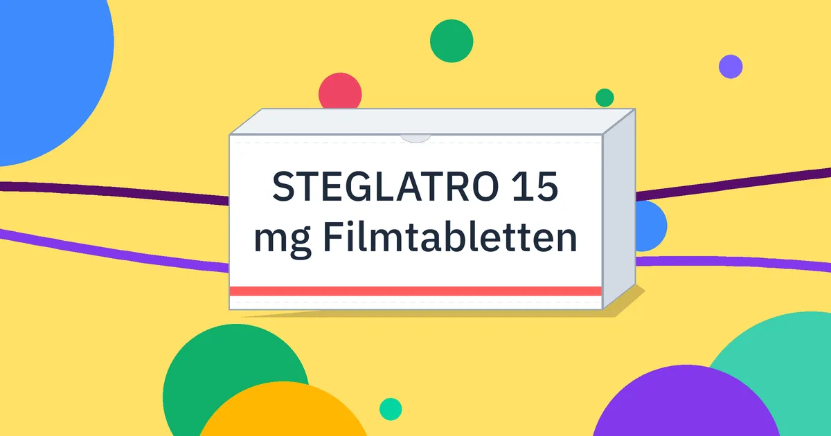 Symbolbild: Packung mit der Aufschrift STEGLATRO 15 mg Filmtabletten (PZN 16351693) – Verfügbarkeit und Bezug in Apotheken in Frankfurt am Main