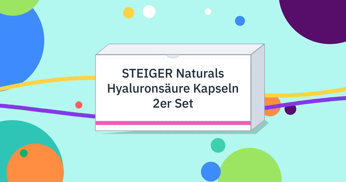 Symbolbild: Packung mit der Aufschrift STEIGER Naturals Hyaluronsäure Kapseln 2er Set (PZN 20098366) – Verfügbarkeit und Bezug in Apotheken in Frankfurt am Main
