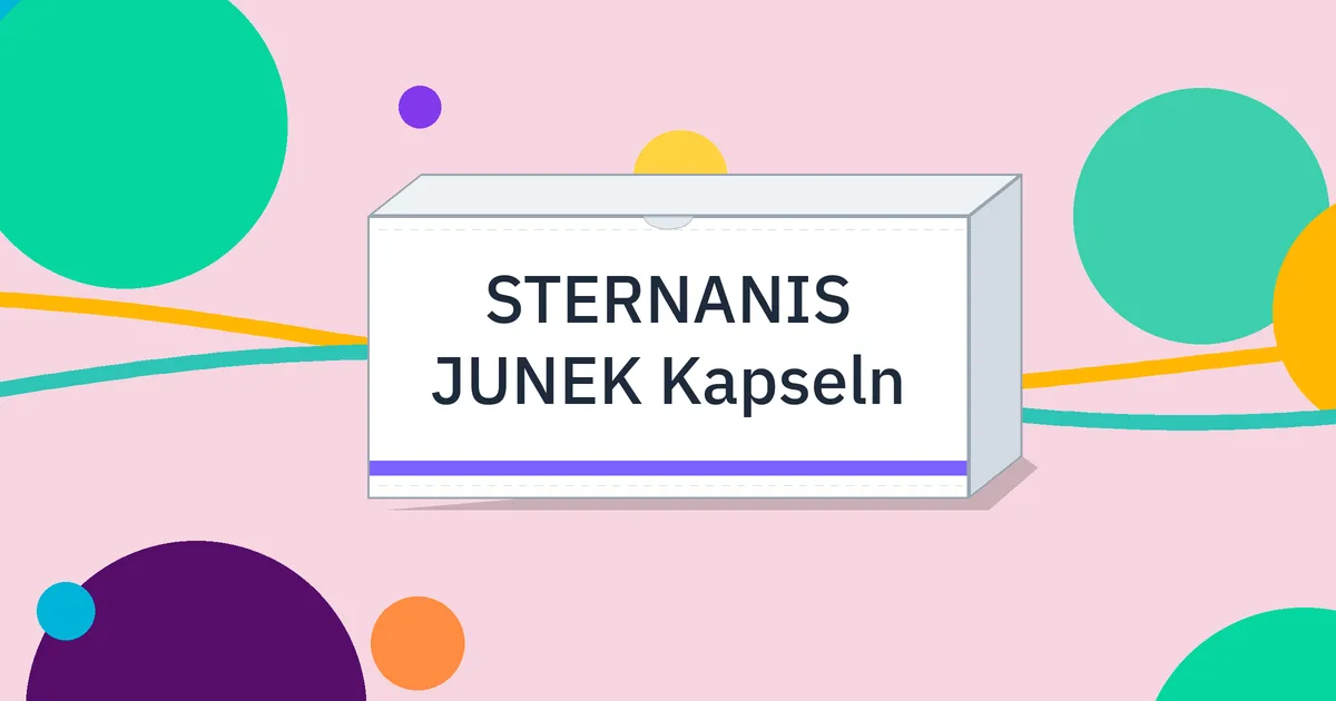 Symbolbild: Packung mit der Aufschrift STERNANIS JUNEK Kapseln (PZN 17633347) – Verfügbarkeit und Bezug in Apotheken in Frankfurt am Main