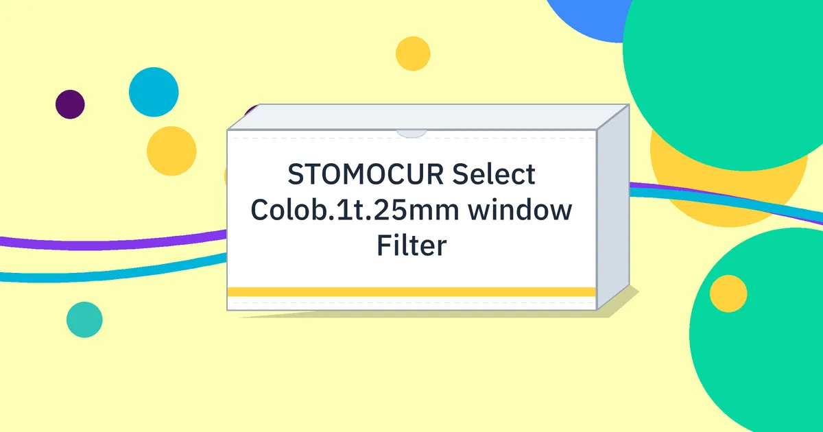 Symbolbild: Packung mit der Aufschrift STOMOCUR Select Colob.1t.25mm window Filter (PZN 18239115) – Verfügbarkeit und Bezug in Apotheken in Frankfurt am Main