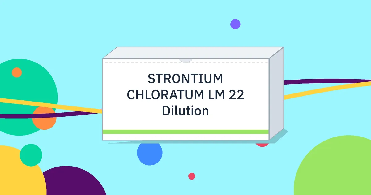 Symbolbild: Packung mit der Aufschrift STRONTIUM CHLORATUM LM 22 Dilution (PZN 13203644) – Verfügbarkeit und Bezug in Apotheken in Frankfurt am Main