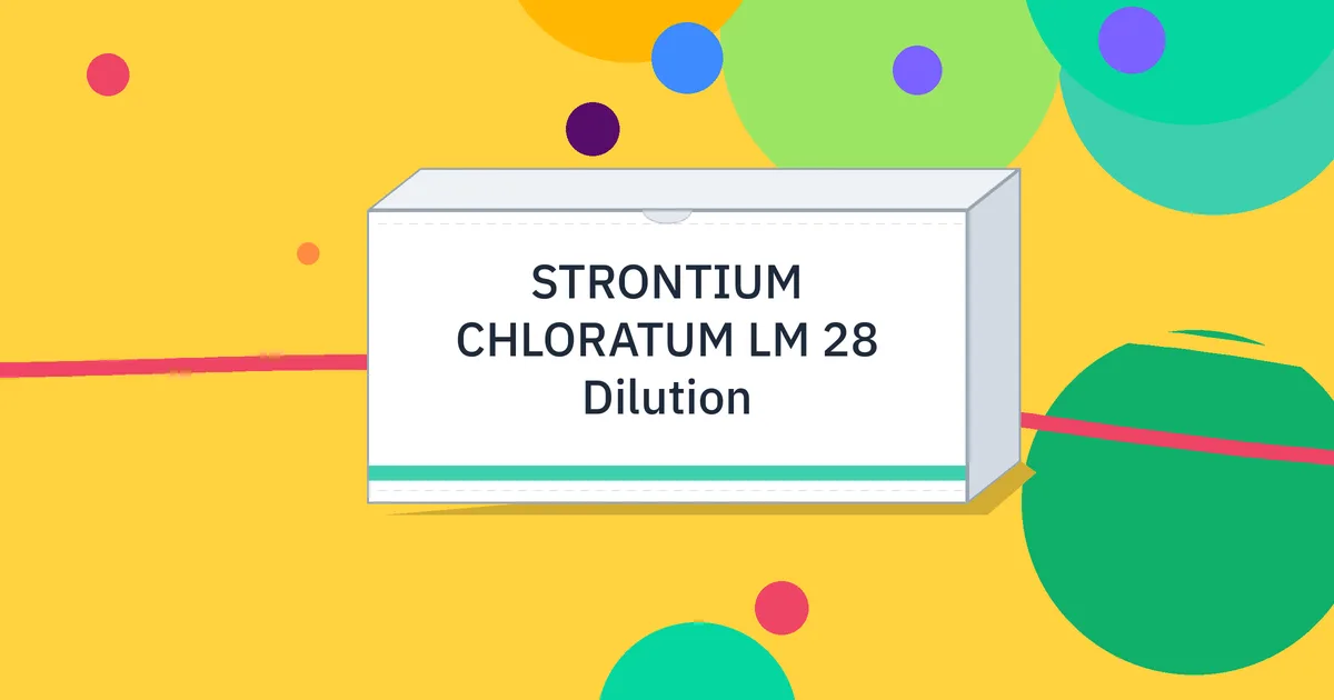 Symbolbild: Packung mit der Aufschrift STRONTIUM CHLORATUM LM 28 Dilution (PZN 13203727) – Verfügbarkeit und Bezug in Apotheken in Frankfurt am Main