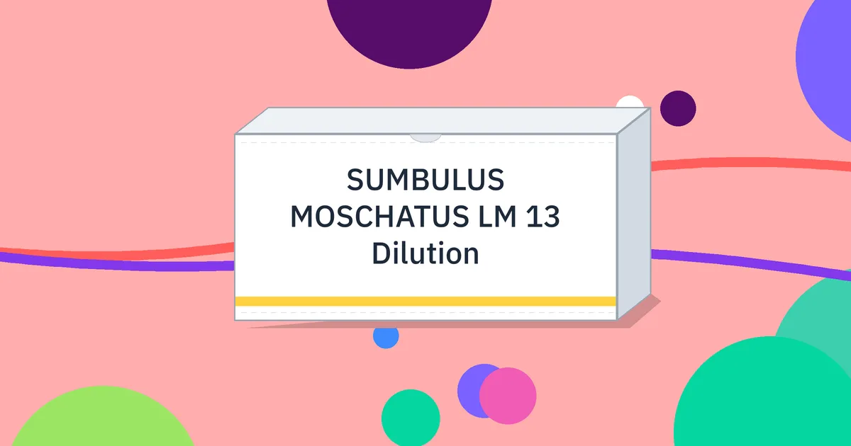 Symbolbild: Packung mit der Aufschrift SUMBULUS MOSCHATUS LM 13 Dilution (PZN 13210839) – Verfügbarkeit und Bezug in Apotheken in Frankfurt am Main