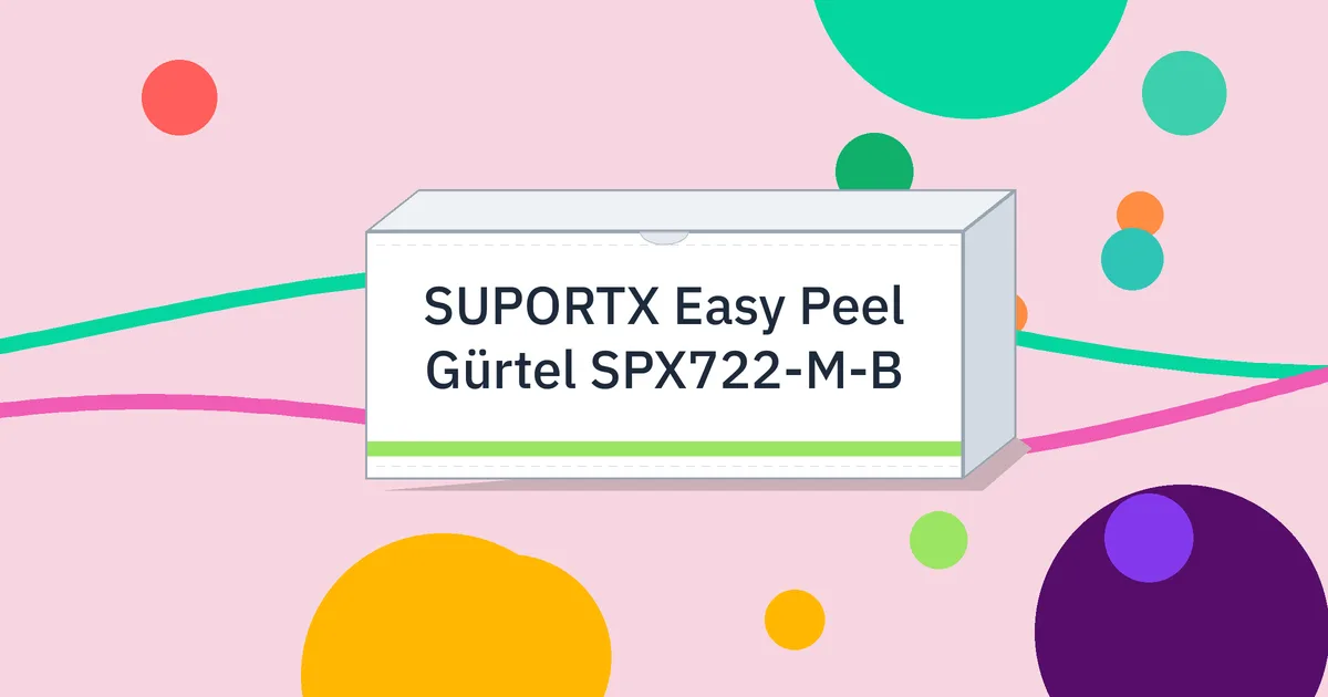 Symbolbild: Packung mit der Aufschrift SUPORTX Easy Peel Gürtel SPX722-M-B (PZN 09386596) – Verfügbarkeit und Bezug in Apotheken in Frankfurt am Main
