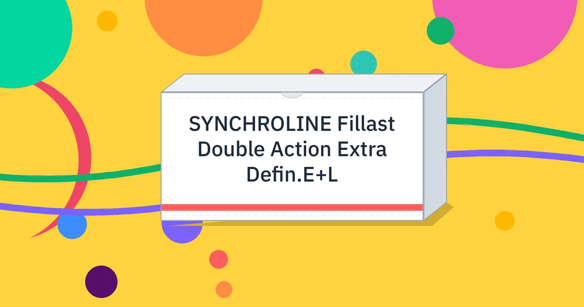 Symbolbild: Packung mit der Aufschrift SYNCHROLINE Fillast Double Action Extra Defin.E+L (PZN 09545379) – Verfügbarkeit und Bezug in Apotheken in Frankfurt am Main