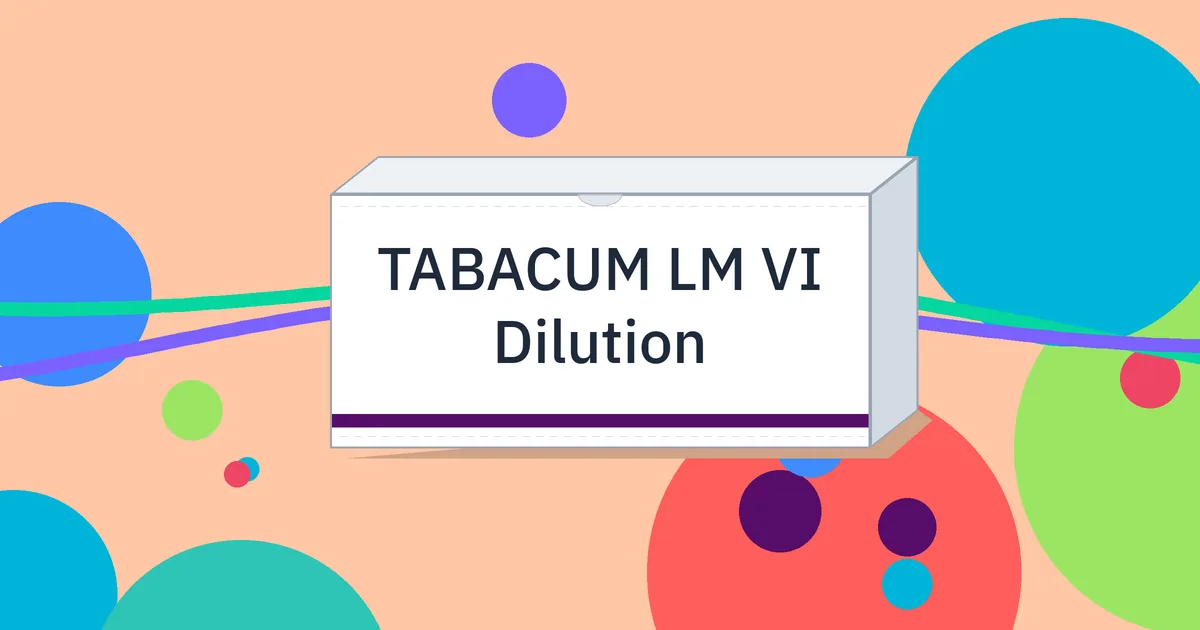 Symbolbild: Packung mit der Aufschrift TABACUM LM VI Dilution (PZN 04499574) – Verfügbarkeit und Bezug in Apotheken in Frankfurt am Main