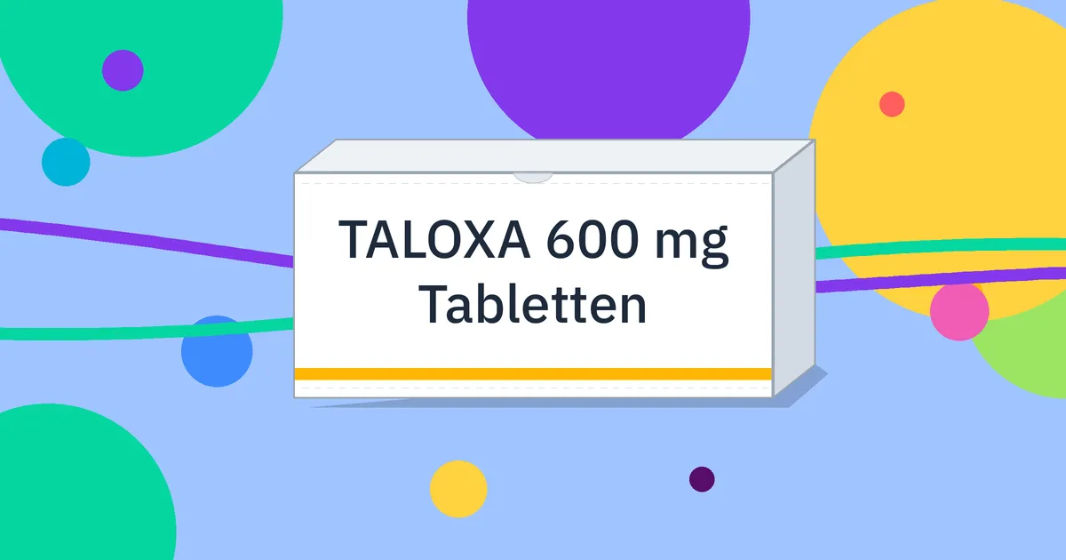 Symbolbild: Packung mit der Aufschrift TALOXA 600 mg Tabletten (PZN 19798058) – Verfügbarkeit und Bezug in Apotheken in Frankfurt am Main