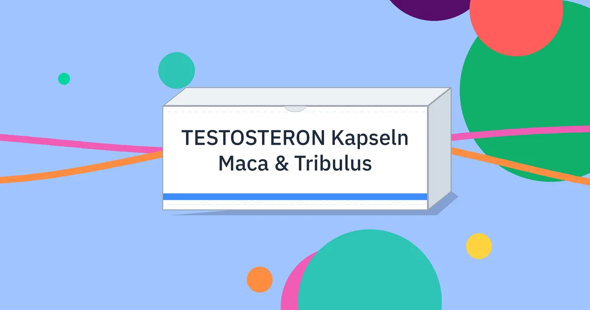 Symbolbild: Packung mit der Aufschrift TESTOSTERON Kapseln Maca & Tribulus (PZN 19959372) – Verfügbarkeit und Bezug in Apotheken in Frankfurt am Main