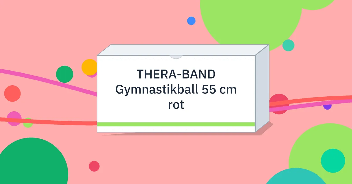 Symbolbild: Packung mit der Aufschrift THERA-BAND Gymnastikball 55 cm rot (PZN 00511640) – Verfügbarkeit und Bezug in Apotheken in Frankfurt am Main