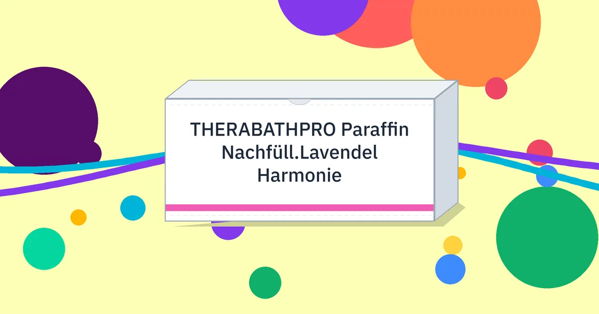 Symbolbild: Packung mit der Aufschrift THERABATHPRO Paraffin Nachfüll.Lavendel Harmonie (PZN 03421156) – Verfügbarkeit und Bezug in Apotheken in Frankfurt am Main