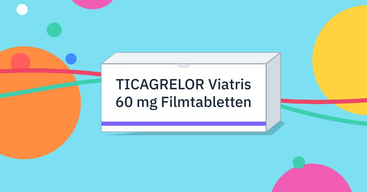 Symbolbild: Packung mit der Aufschrift TICAGRELOR Viatris 60 mg Filmtabletten (PZN 19525018) – Verfügbarkeit und Bezug in Apotheken in Frankfurt am Main