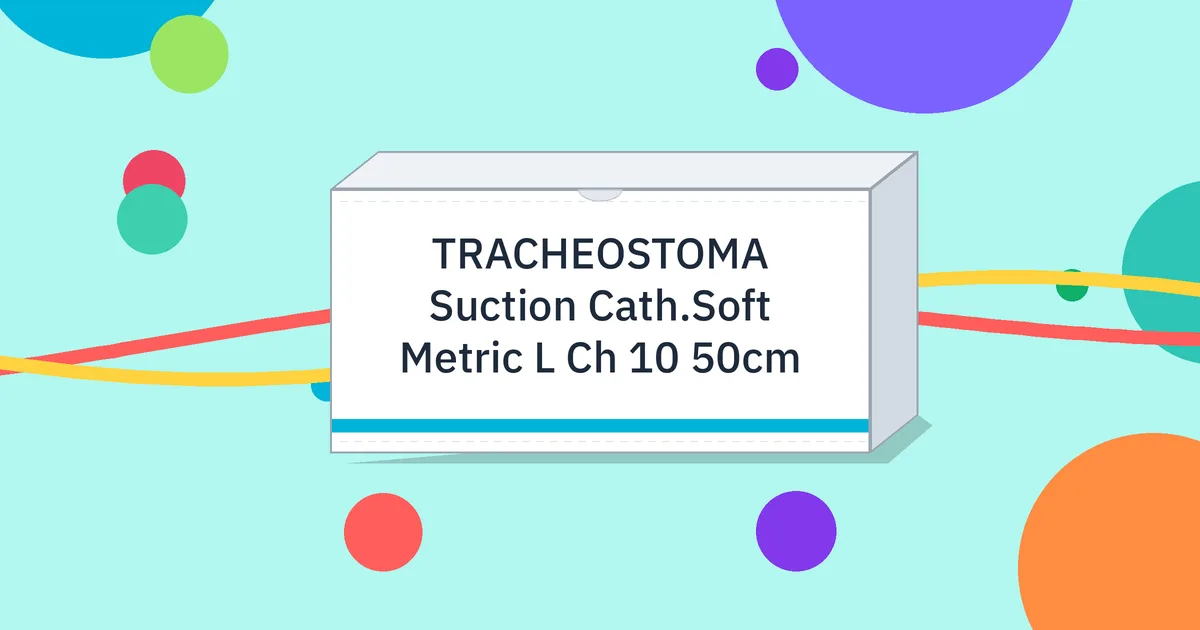 Symbolbild: Packung mit der Aufschrift TRACHEOSTOMA Suction Cath.Soft Metric L Ch 10 50cm (PZN 20313617) – Verfügbarkeit und Bezug in Apotheken in Frankfurt am Main