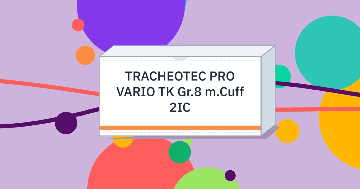 Symbolbild: Packung mit der Aufschrift TRACHEOTEC PRO VARIO TK Gr.8 m.Cuff 2IC (PZN 14285354) – Verfügbarkeit und Bezug in Apotheken in Frankfurt am Main