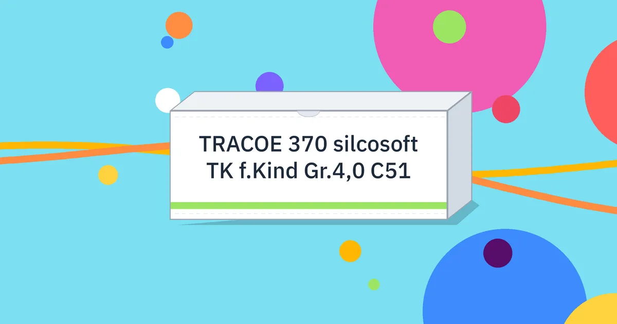 Symbolbild: Packung mit der Aufschrift TRACOE 370 silcosoft TK f.Kind Gr.4,0 C51 (PZN 14314498) – Verfügbarkeit und Bezug in Apotheken in Frankfurt am Main