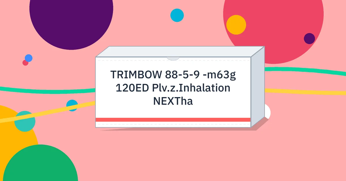 Symbolbild: Packung mit der Aufschrift TRIMBOW 88-5-9 -m63g 120ED Plv.z.Inhalation NEXTha (PZN 18680656) – Verfügbarkeit und Bezug in Apotheken in Frankfurt am Main