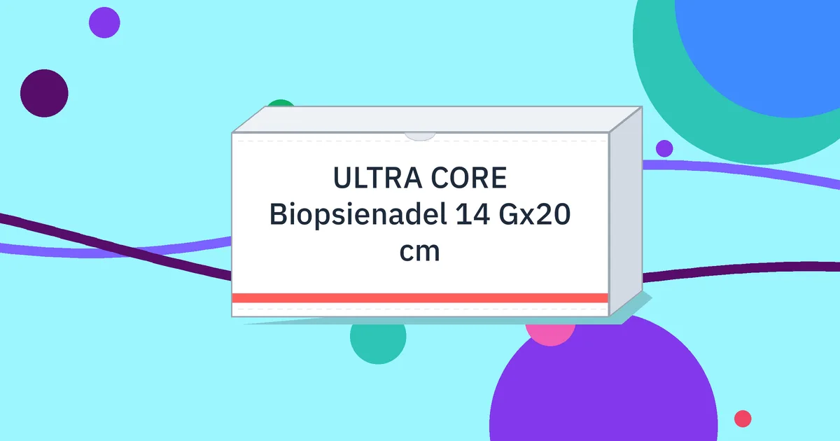 Symbolbild: Packung mit der Aufschrift ULTRA CORE Biopsienadel 14 Gx20 cm (PZN 06767820) – Verfügbarkeit und Bezug in Apotheken in Frankfurt am Main
