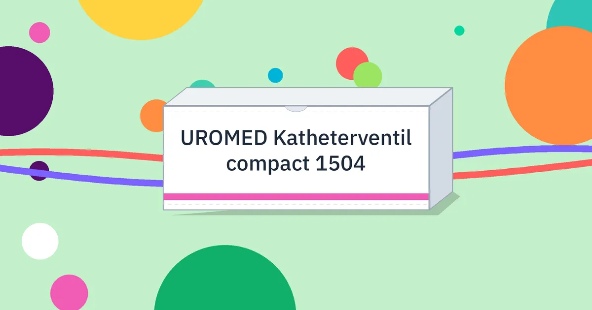 Symbolbild: Packung mit der Aufschrift UROMED Katheterventil compact 1504 (PZN 01261837) – Verfügbarkeit und Bezug in Apotheken in Frankfurt am Main