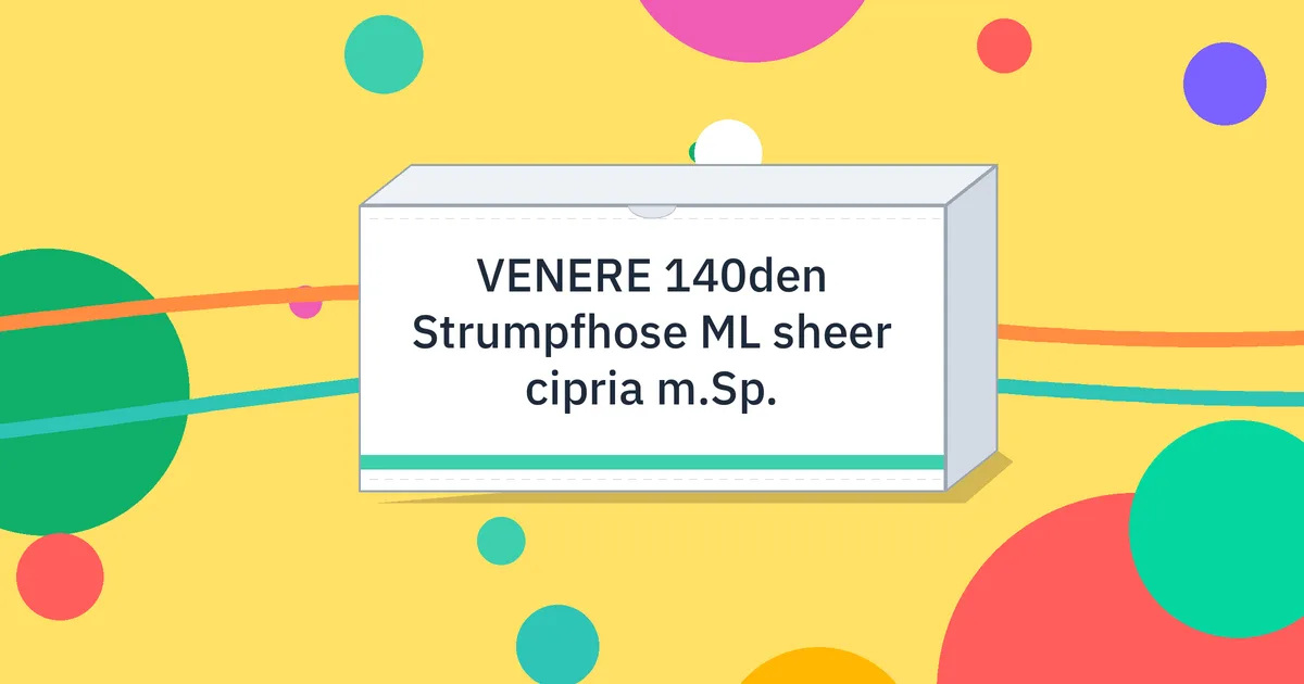 Symbolbild: Packung mit der Aufschrift VENERE 140den Strumpfhose ML sheer cipria m.Sp. (PZN 16171809) – Verfügbarkeit und Bezug in Apotheken in Frankfurt am Main