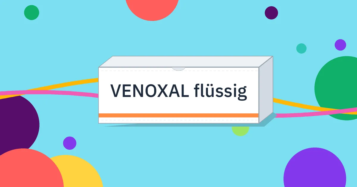 Symbolbild: Packung mit der Aufschrift VENOXAL flüssig (PZN 07216720) – Verfügbarkeit und Bezug in Apotheken in Frankfurt am Main