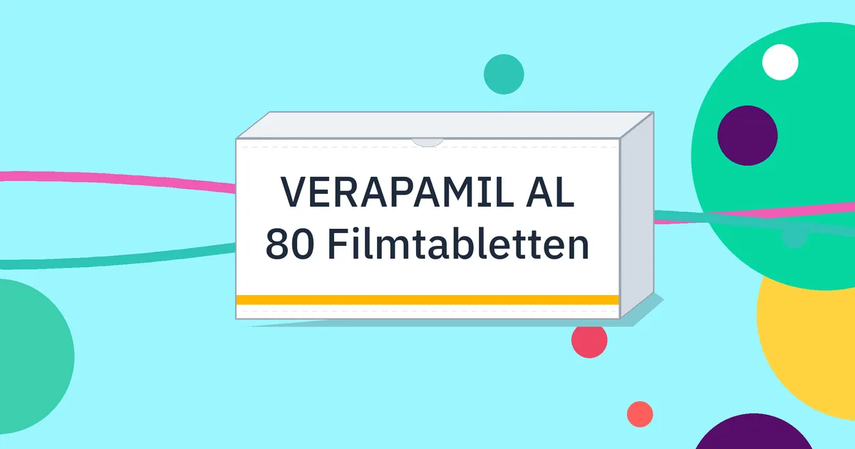 Symbolbild: Packung mit der Aufschrift VERAPAMIL AL 80 Filmtabletten (PZN 05896627) – Verfügbarkeit und Bezug in Apotheken in Frankfurt am Main