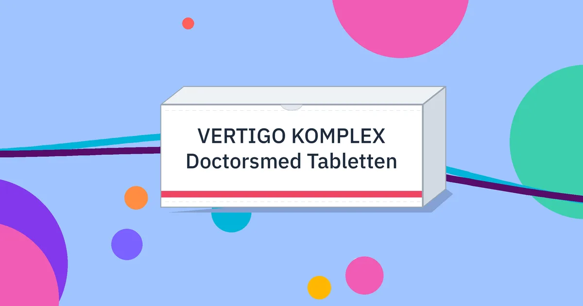 Symbolbild: Packung mit der Aufschrift VERTIGO KOMPLEX Doctorsmed Tabletten (PZN 11517611) – Verfügbarkeit und Bezug in Apotheken in Frankfurt am Main