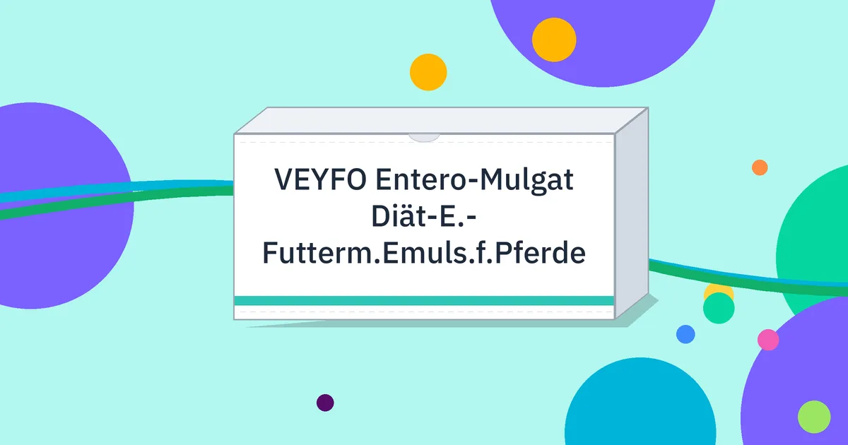 Symbolbild: Packung mit der Aufschrift VEYFO Entero-Mulgat Diät-E.-Futterm.Emuls.f.Pferde (PZN 18684022) – Verfügbarkeit und Bezug in Apotheken in Frankfurt am Main