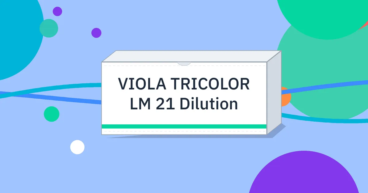 Symbolbild: Packung mit der Aufschrift VIOLA TRICOLOR LM 21 Dilution (PZN 13276301) – Verfügbarkeit und Bezug in Apotheken in Frankfurt am Main